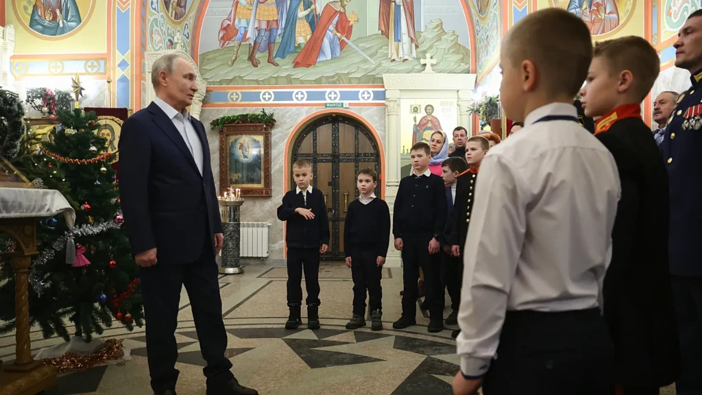 Putin attends Orthodox Christmas service with soldiers - Montage Africa ...